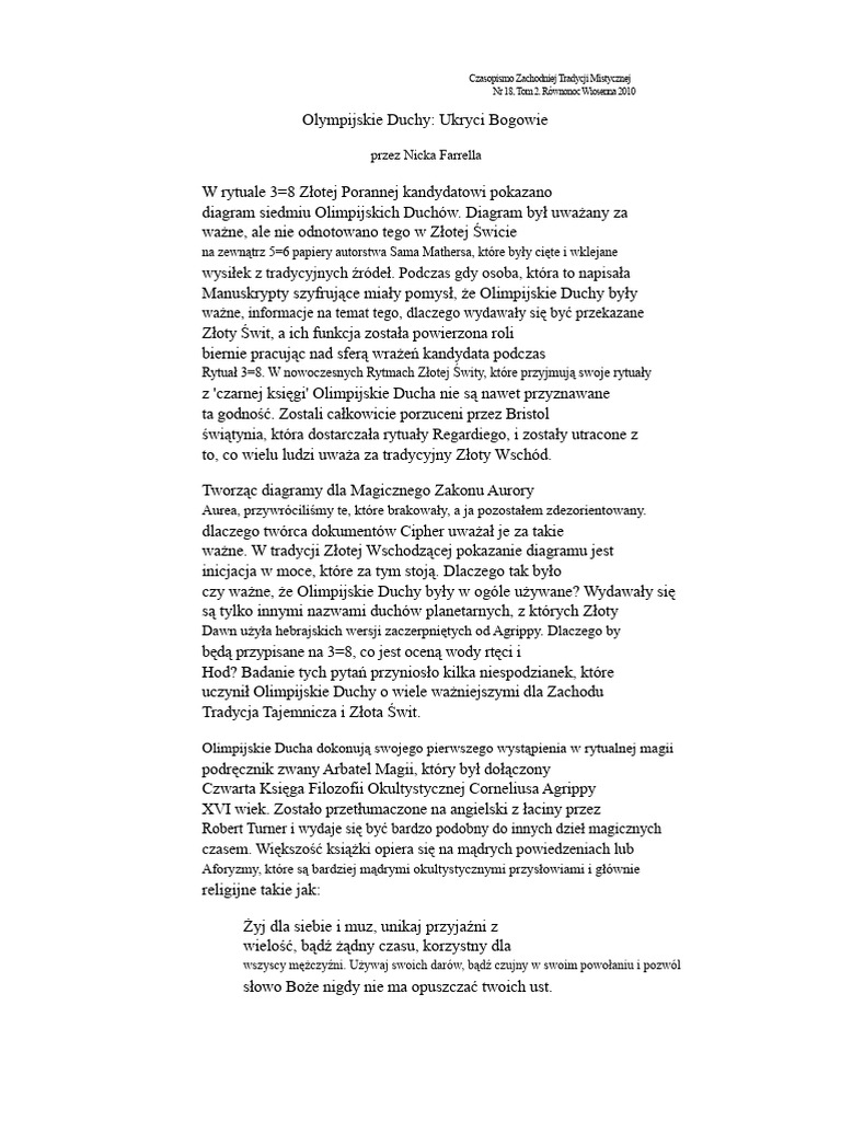 Duchy Olimpijskie - Nick Farrell | PDF