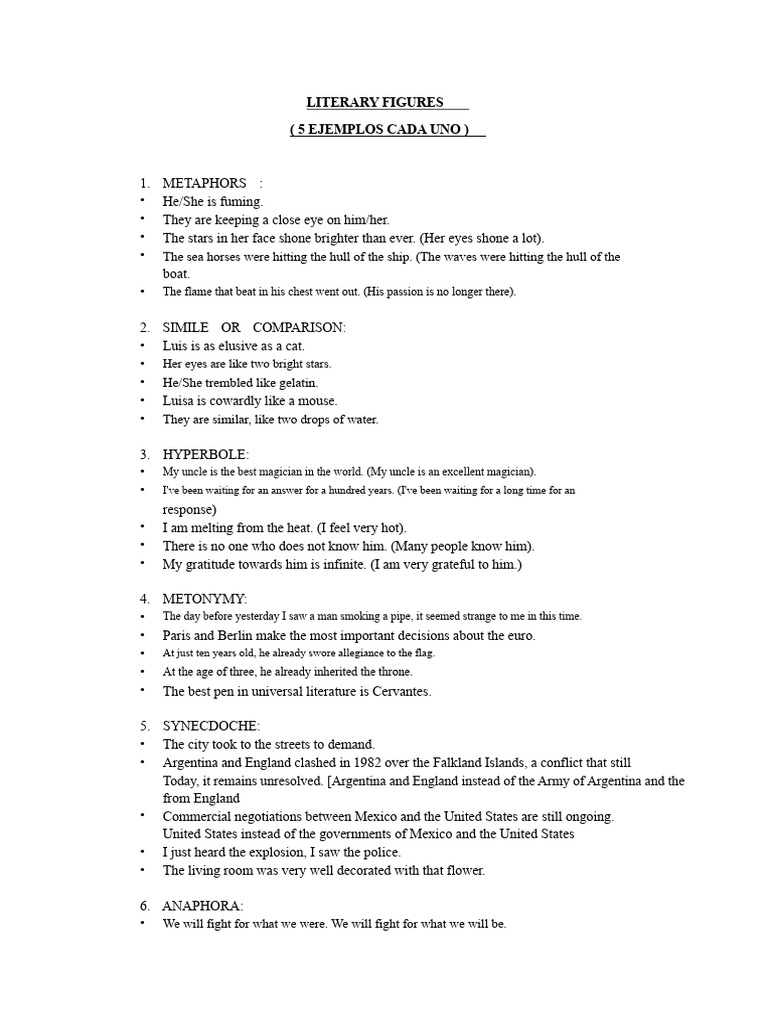 Literary Figures - Examples | PDF