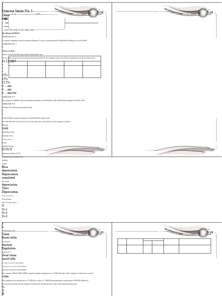Series Exercise1 Accounting | PDF | Depreciation | Fixed Asset