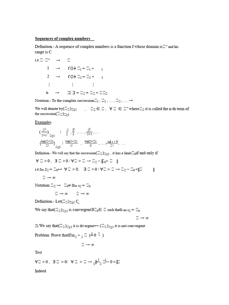 Sequences of Complex Numbers | PDF | Sequence | Limit (Mathematics)