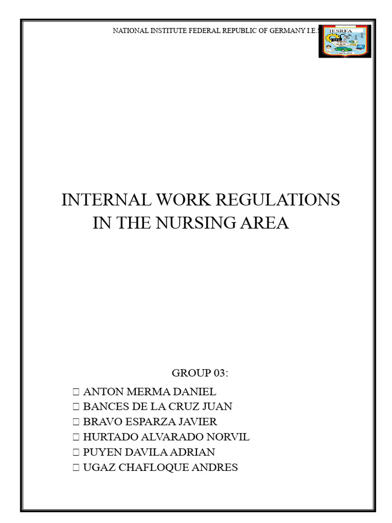 Internal Work Regulations in The Nursing Area | PDF | Occupational ...