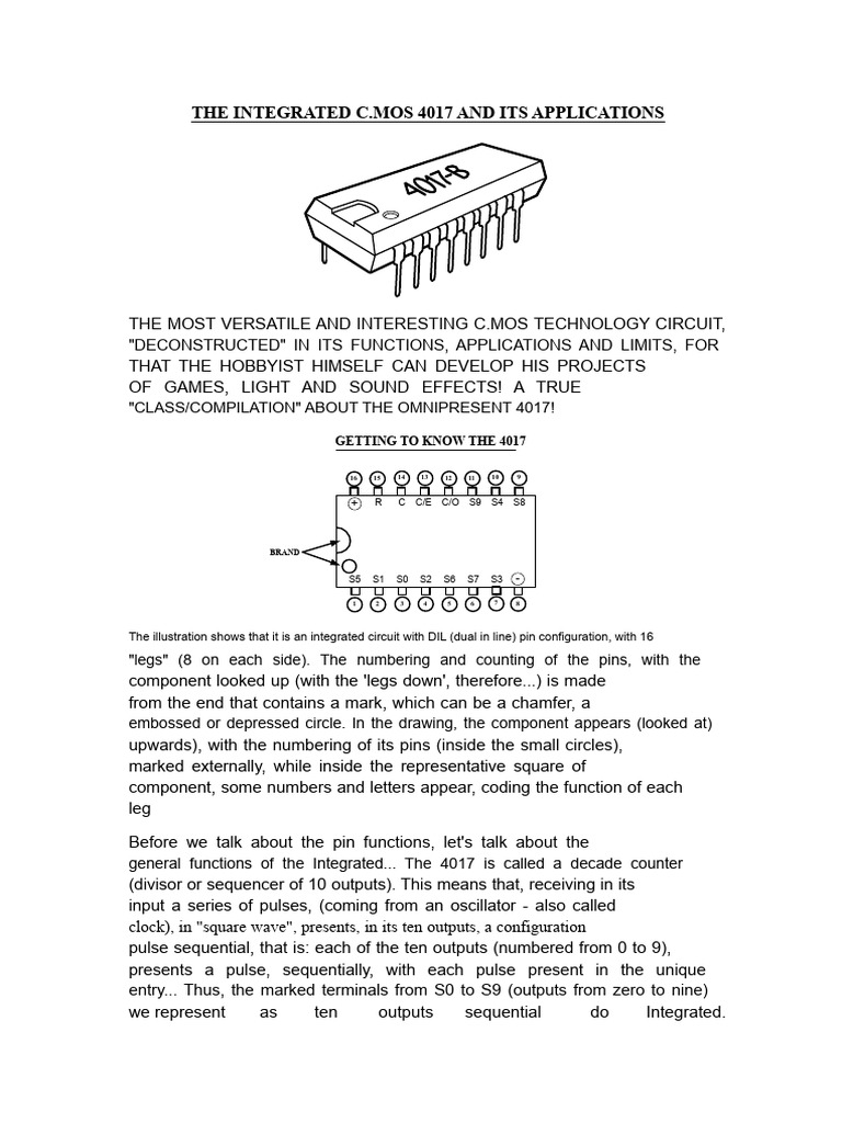 Applications of the CMOS 4017 Counter | PDF | Power Supply | Bipolar ...