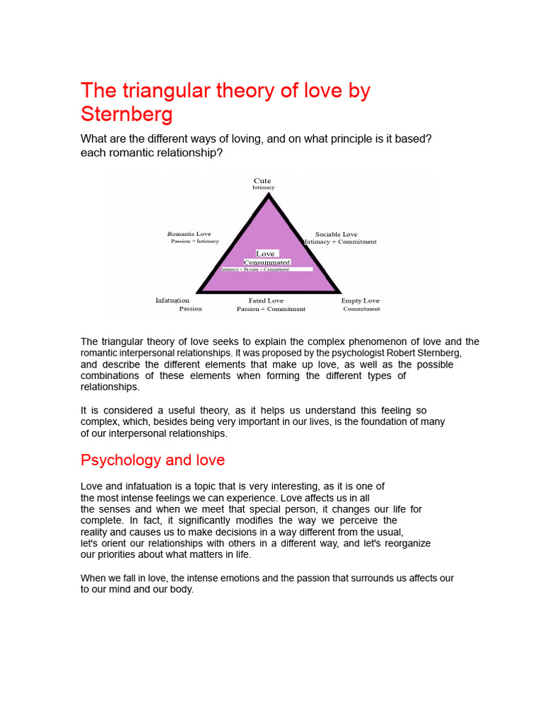 Sternberg's Triangular Theory of Love | PDF | Love | Romance (Love)