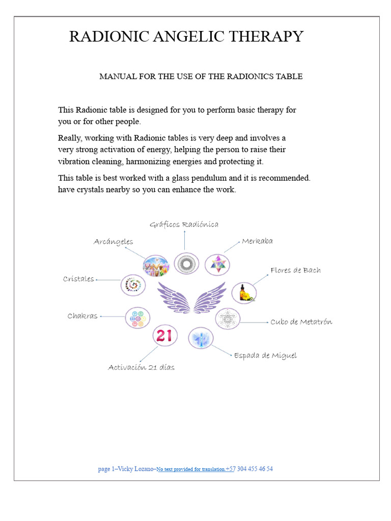 RADIONIC TABLE MANAGEMENT MANUAL (Angelical Free Course) | PDF
