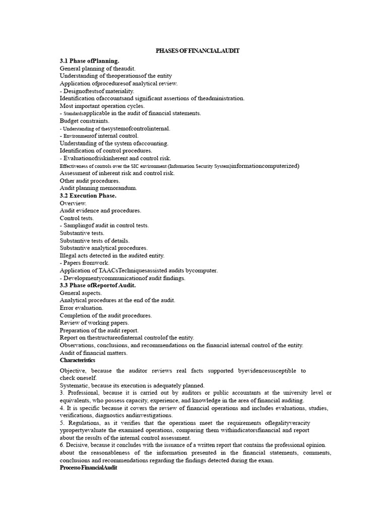 Phases of The Audit | PDF | Audit | Internal Control