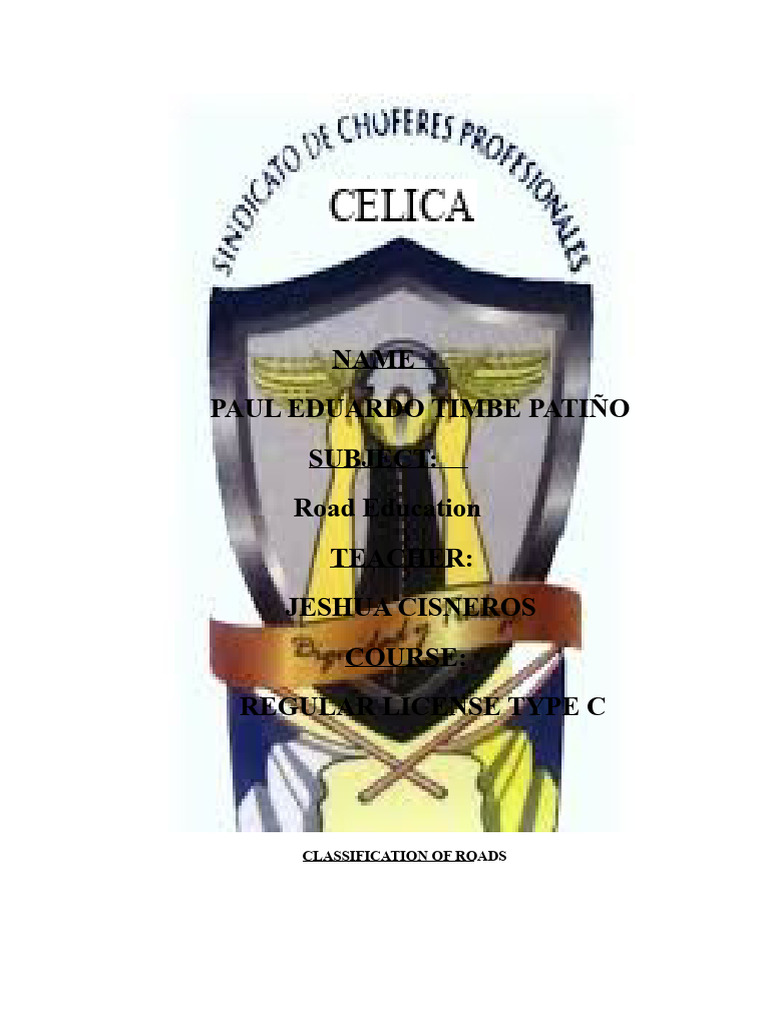 Classification of Roads | PDF | Road | Sidewalk