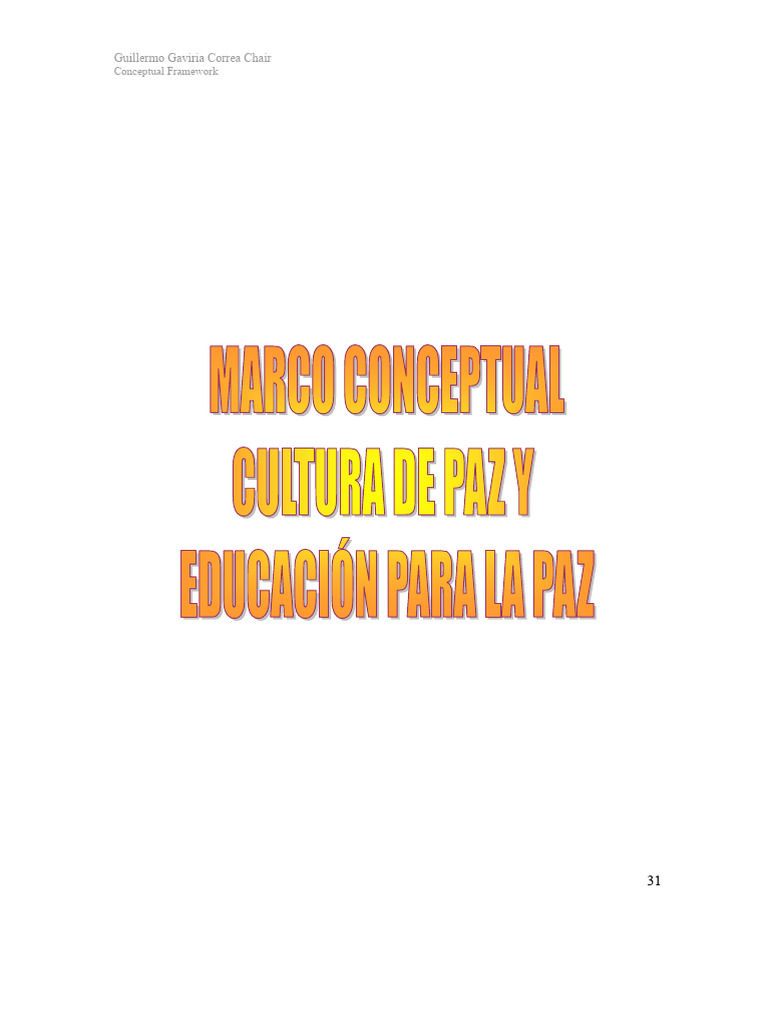 Conceptual Framework of Peace Culture and Education For Peace | PDF ...