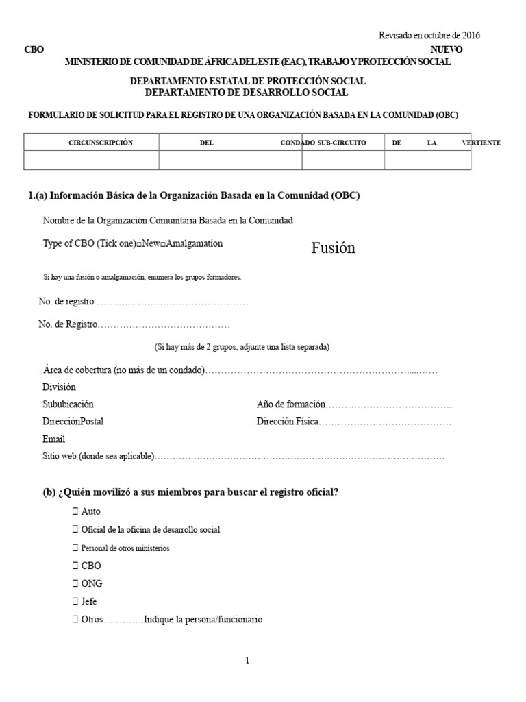 Registro de CBO Final 26-10-2016 | PDF