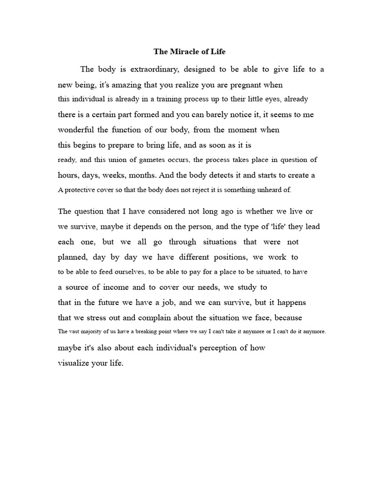 The Miracle of Life | PDF