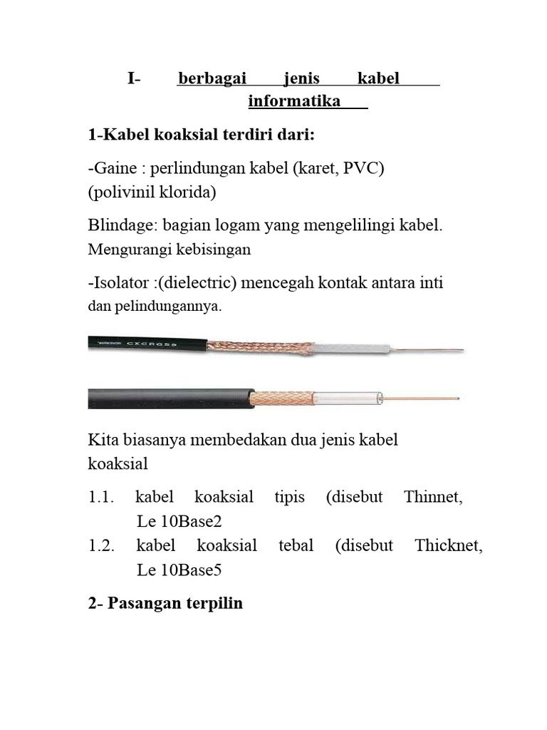 Berbagai Jenis Kabel Komputer | PDF