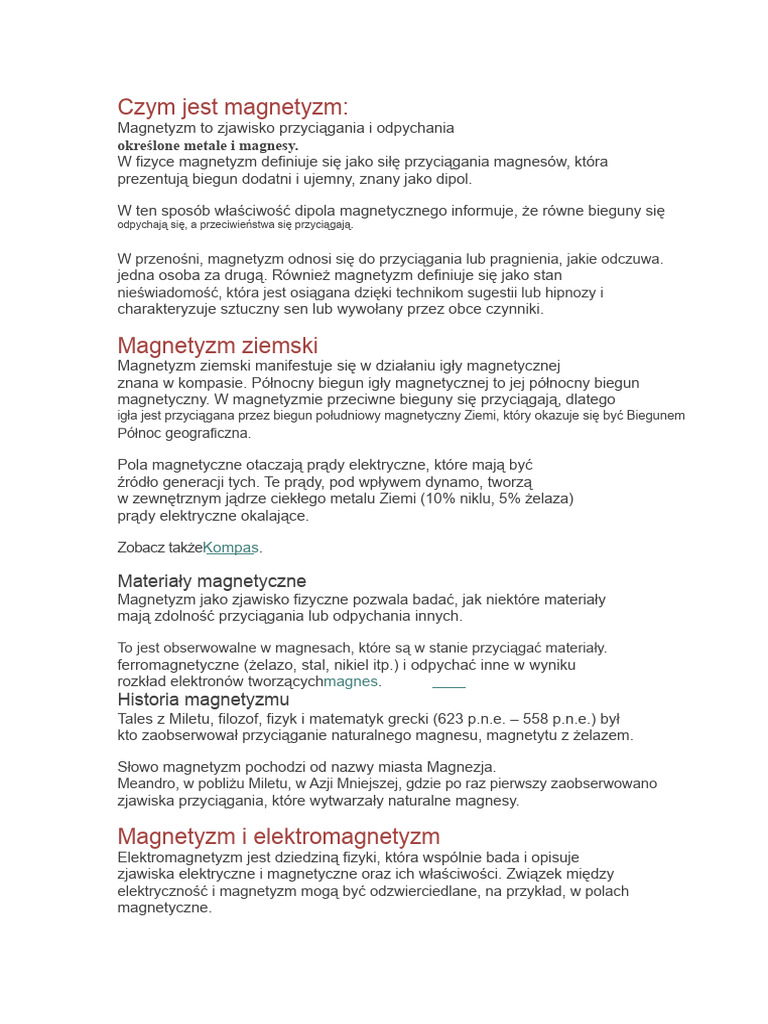 Czym Jest Magnetyzm | PDF