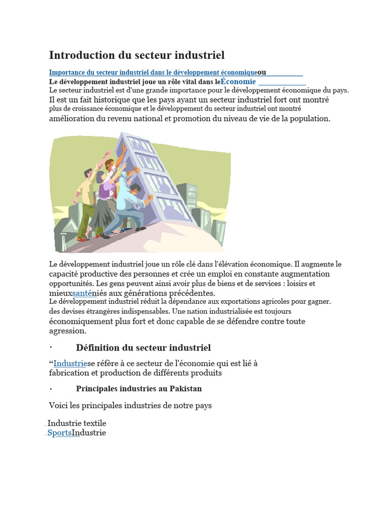 Importance du secteur industriel au Pakistan | PDF | Croissance ...