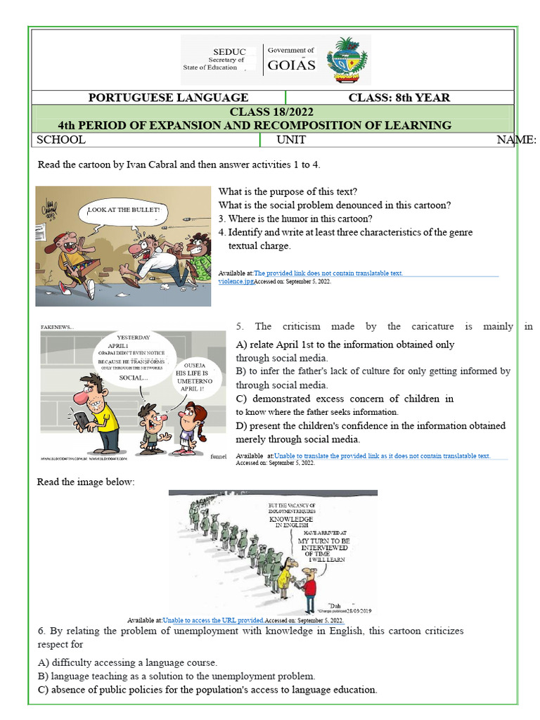 Lesson 18 - 8th Grade Language Arts - 4th Period of Learning Enhancement and Reinforcement | PDF ...