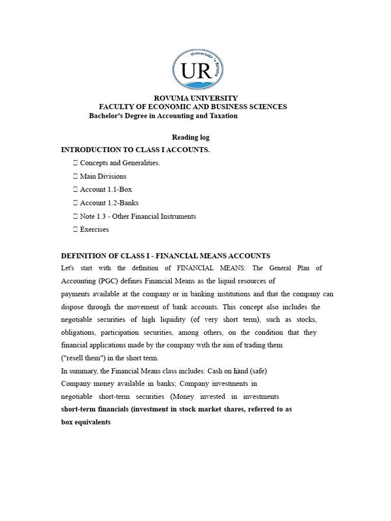 Financial Class 2 | PDF | Banks | Cash