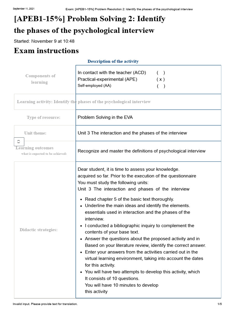 Phases of the Psychological Interview | PDF | Psychology | Communication
