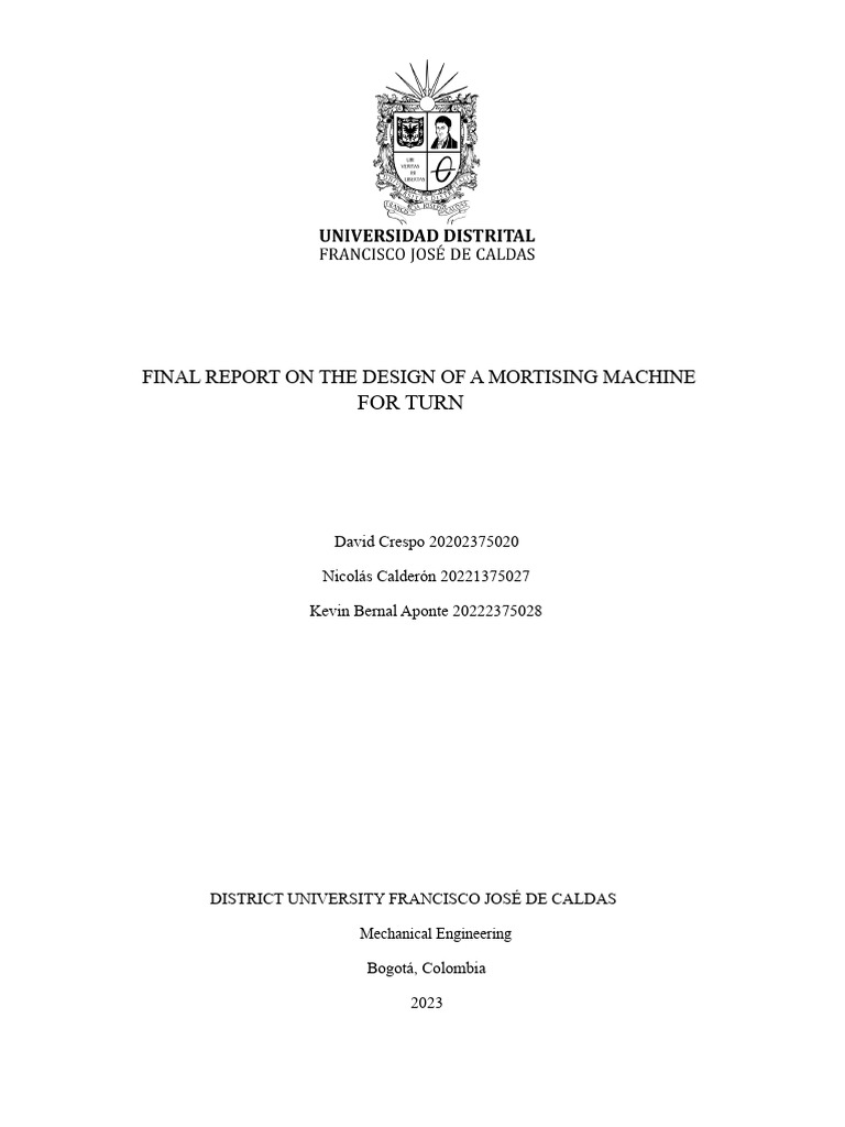 Final Report For Lathe Mortiser | PDF | Screw | Computer Aided Design