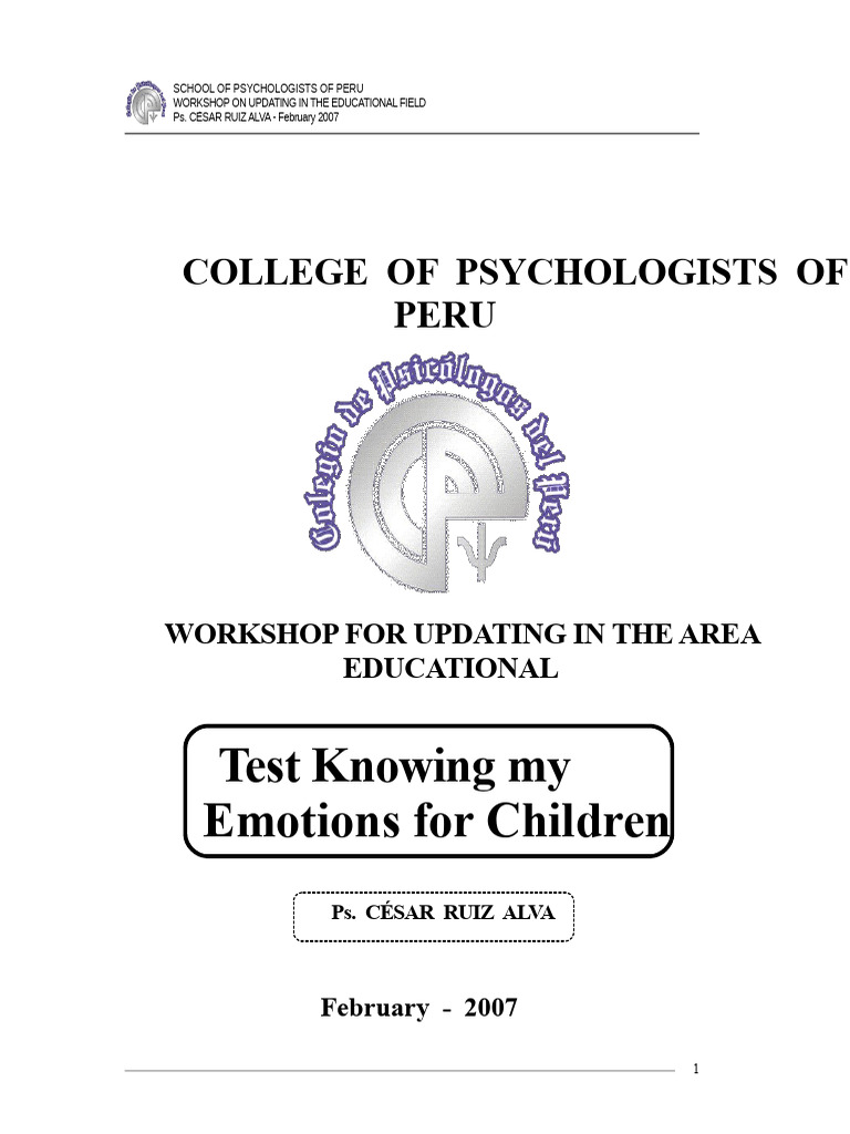 Manual Test Knowing My Emotions | PDF | Intelligence | Feeling