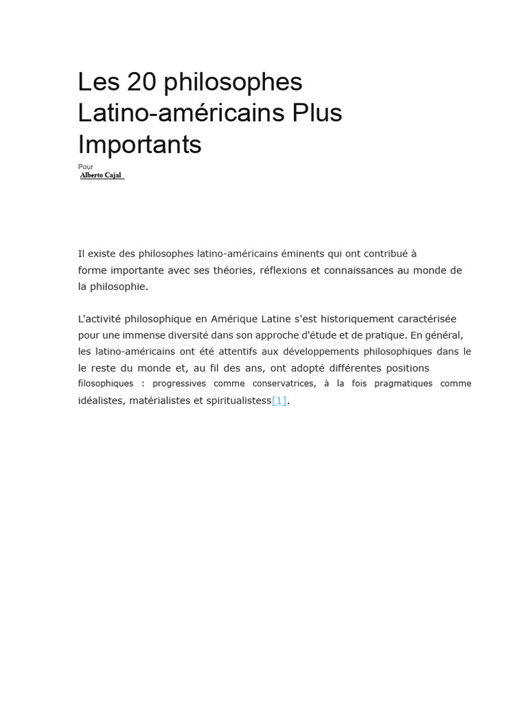 20 Philosophes Latino-Américains Clés | PDF | Mexique | Amérique latine