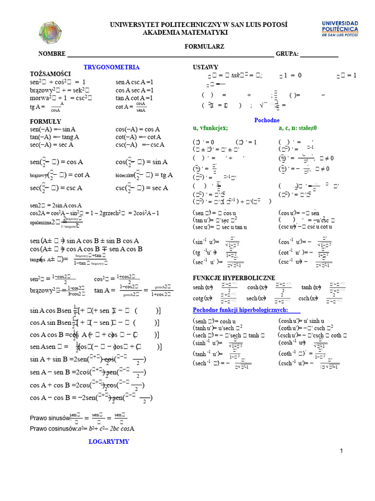Formularz Mate II | PDF