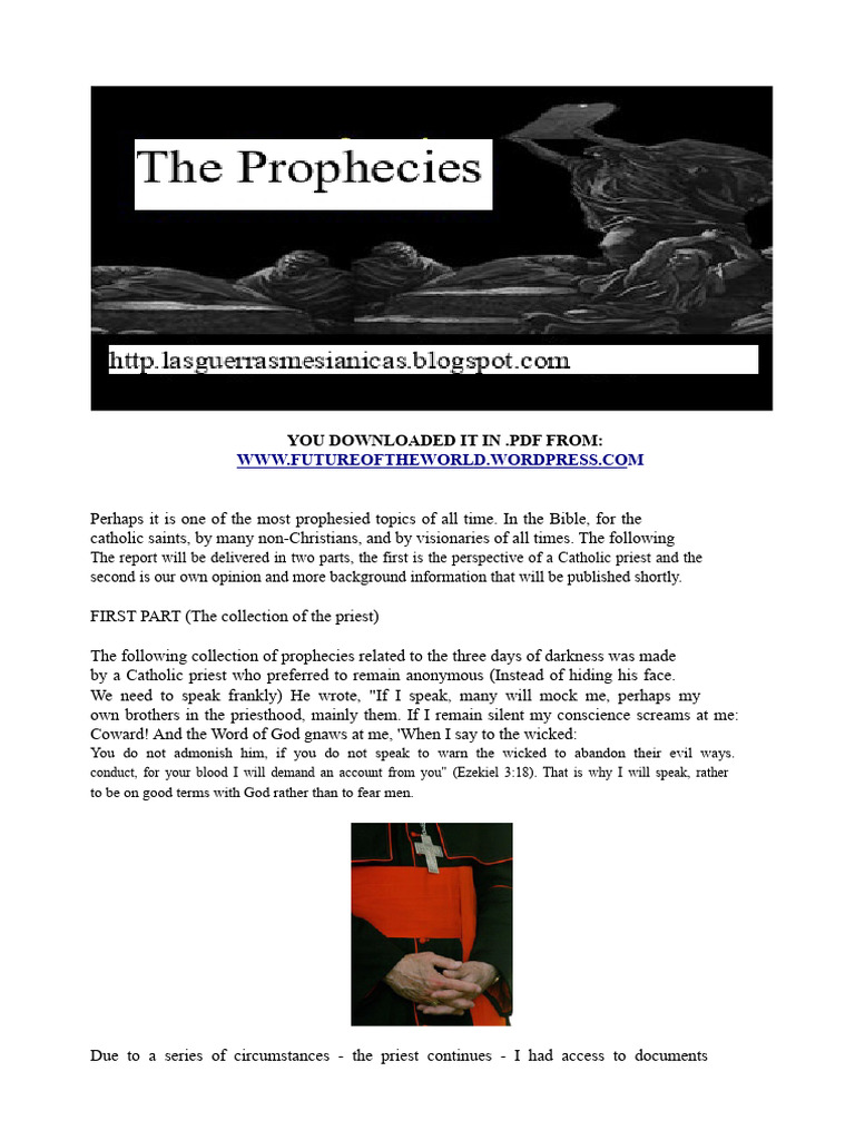 Prophecies of Three Days of Darkness | PDF | Catholic Church | Jesus