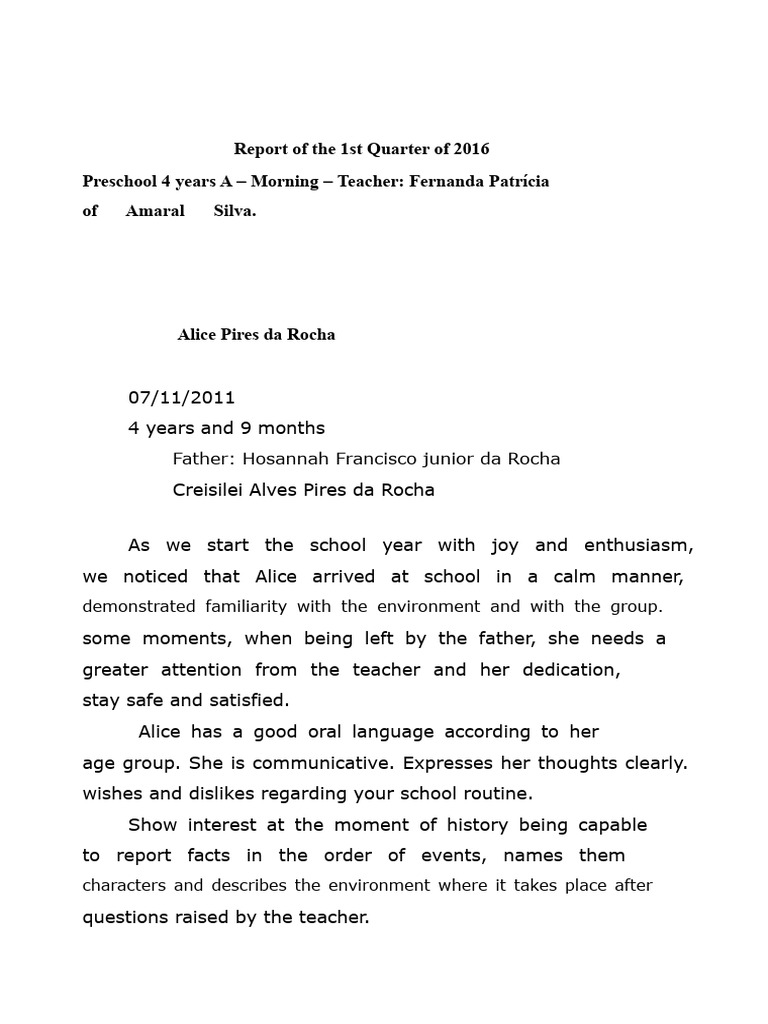 Report of The 1st Quarter 2016 | PDF | Learning | Cognition