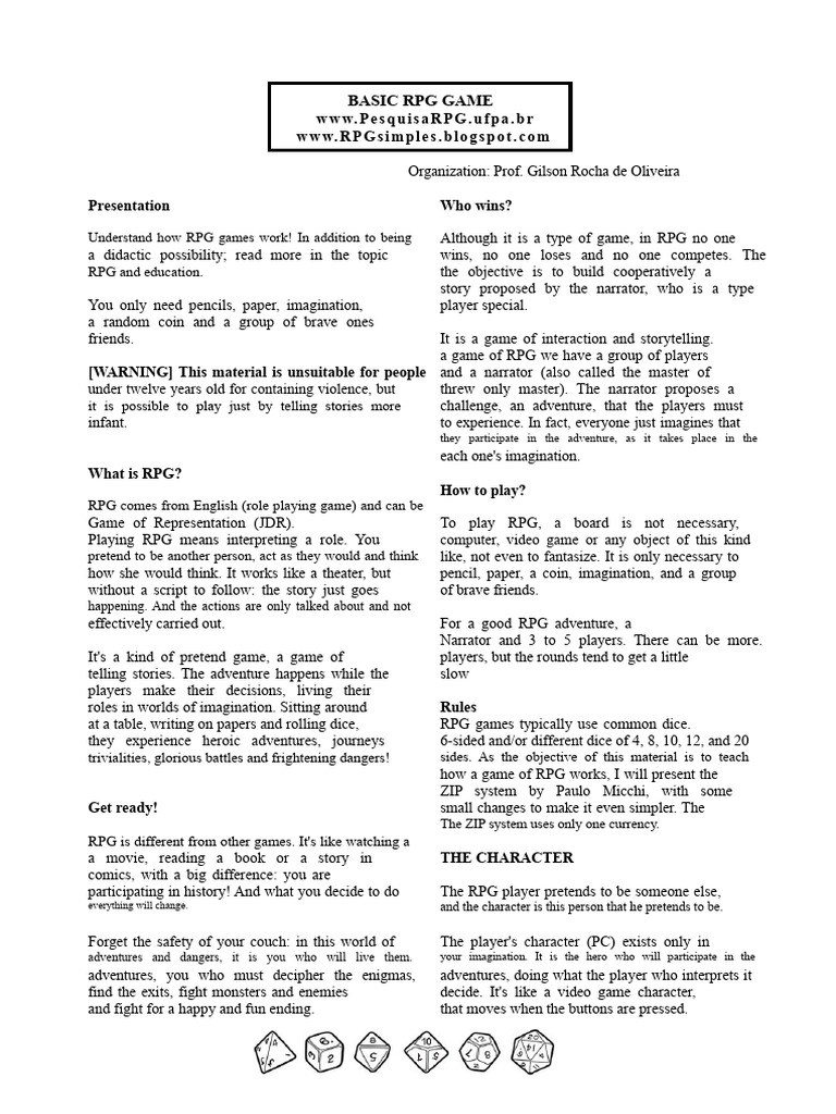 Introduction to Basic RPG Gameplay | PDF | Role Playing Games | Piracy