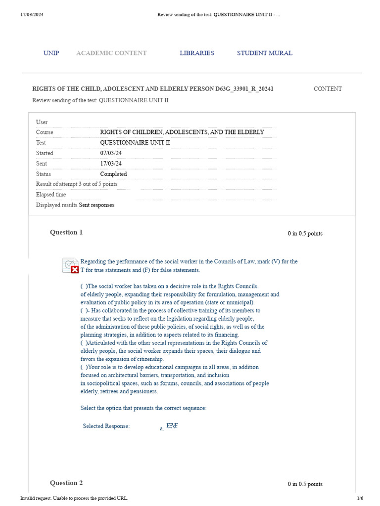 QUESTIONNAIRE UNIT II Child, Adolescent, and Elderly | PDF | Violence ...
