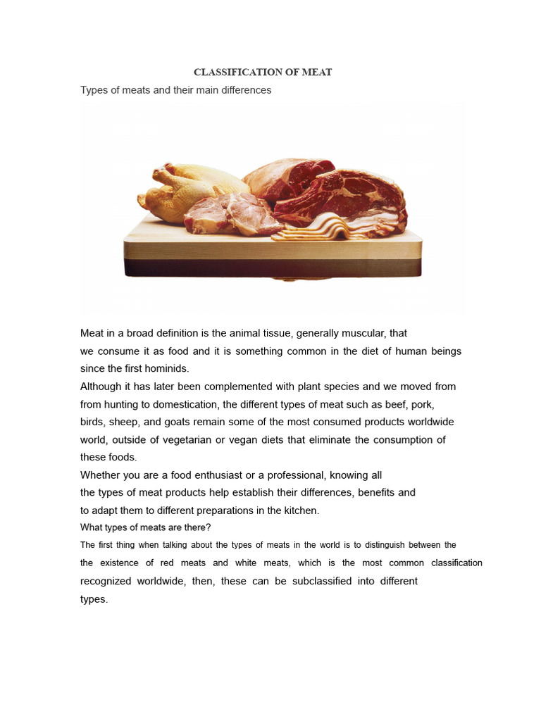 Meat Classification and Lean Cuts | PDF | Meat | Lamb And Mutton