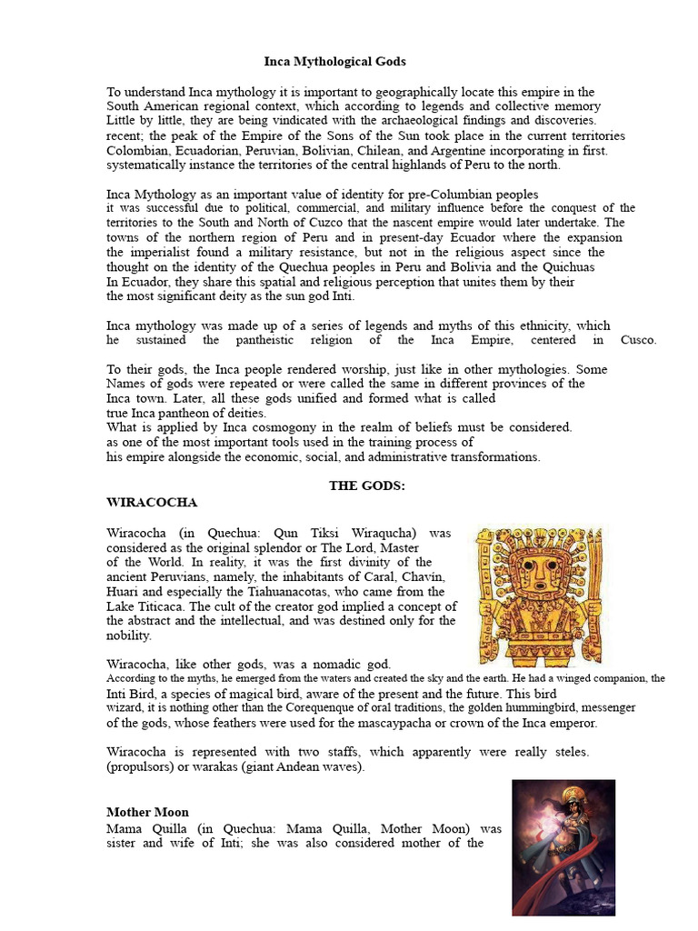 Inca Mythological Gods | PDF