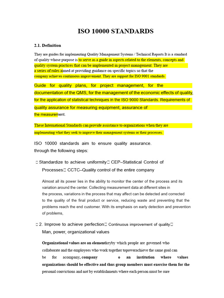 Standards Iso 10000 | PDF | Quality Management System | Quality Assurance