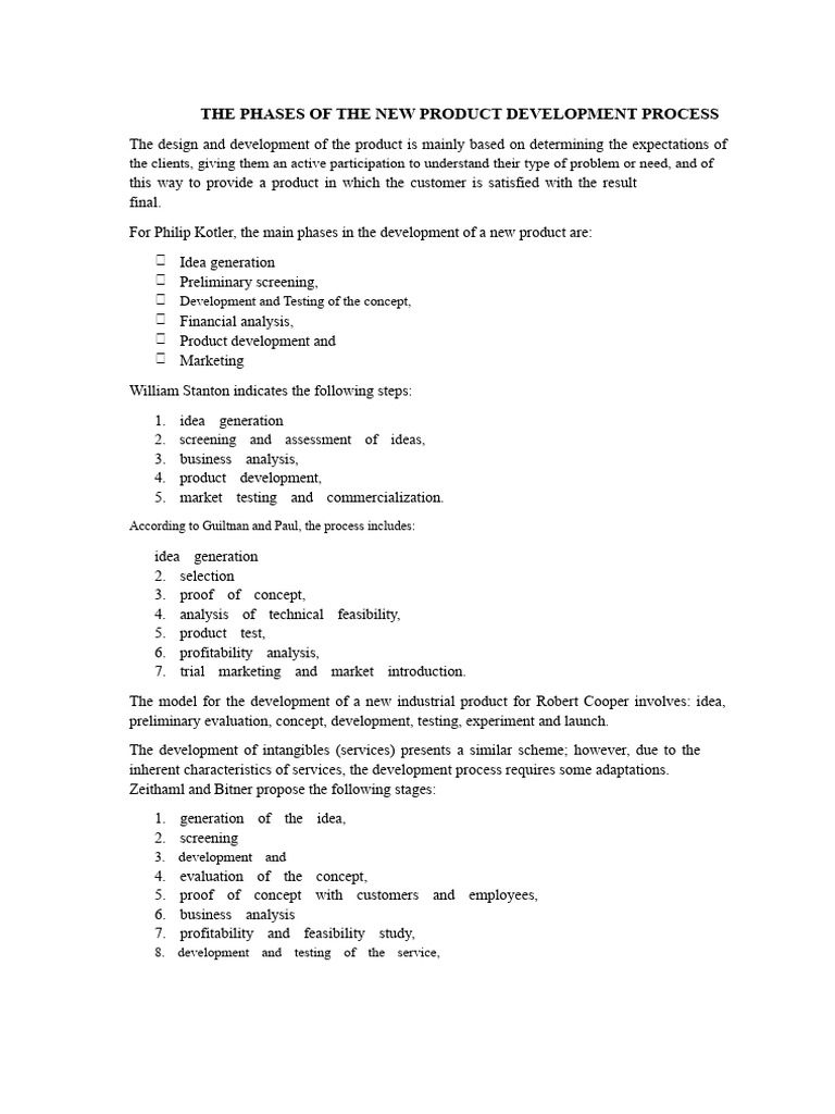 The Phases of The New Product Development Process | PDF | Software ...