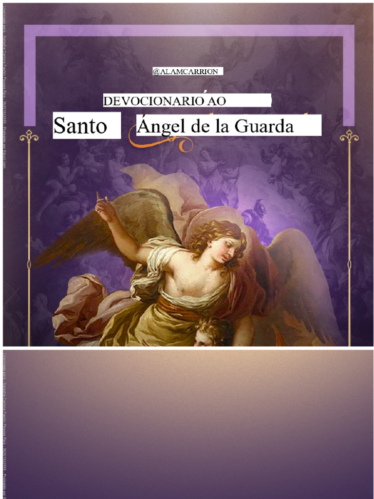 Devocionario Al Santo Ángel de La Guardia | PDF | Ángel guardian | Cristo (título)
