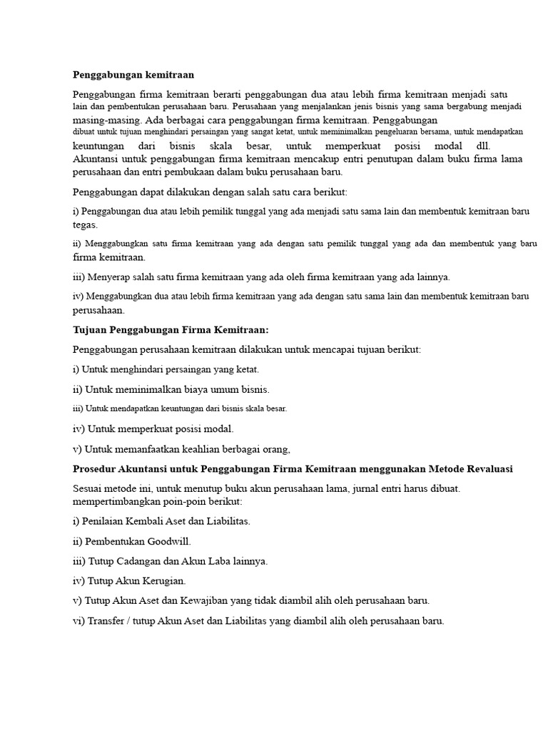 Penggabungan Kemitraan | PDF