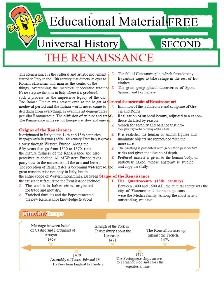 The Renaissance For Second Grade of Secondary School | PDF ...