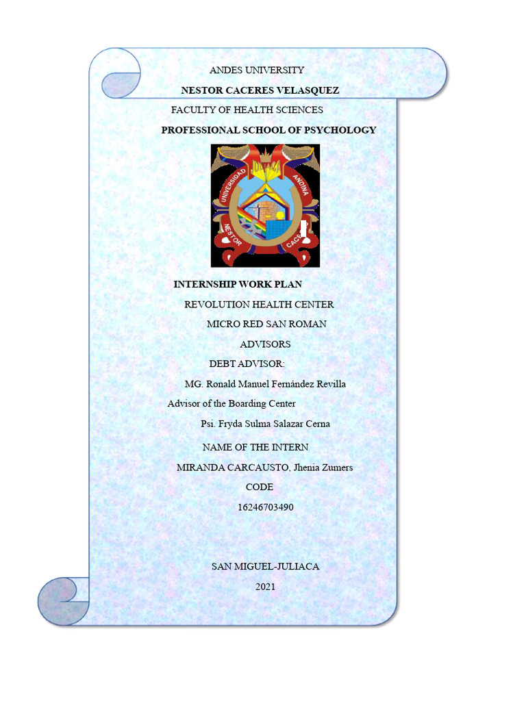 Work Plan C.S. Revolution | PDF | Psychology | Medical Diagnosis
