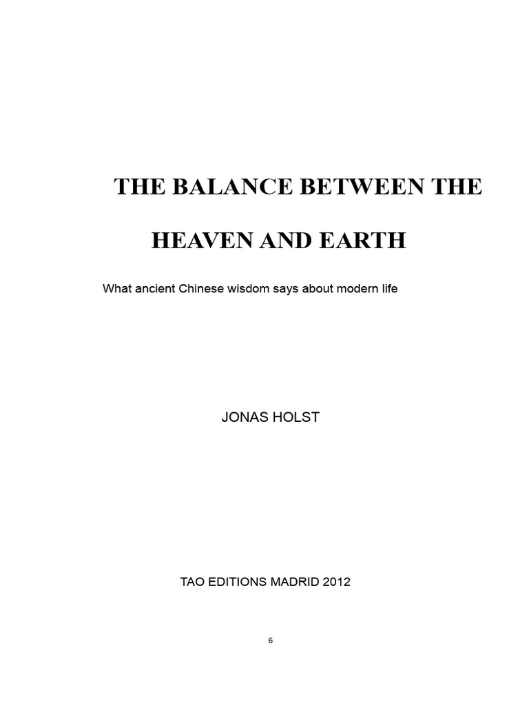The Balance Between Heaven and Earth | PDF | Yin And Yang | Wisdom
