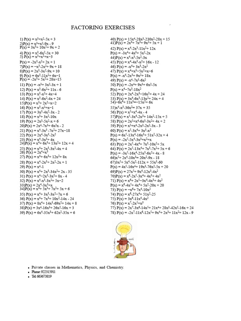 Polynomial Factorization Exercises (Ruffini) | PDF | Algebra | Mathematics