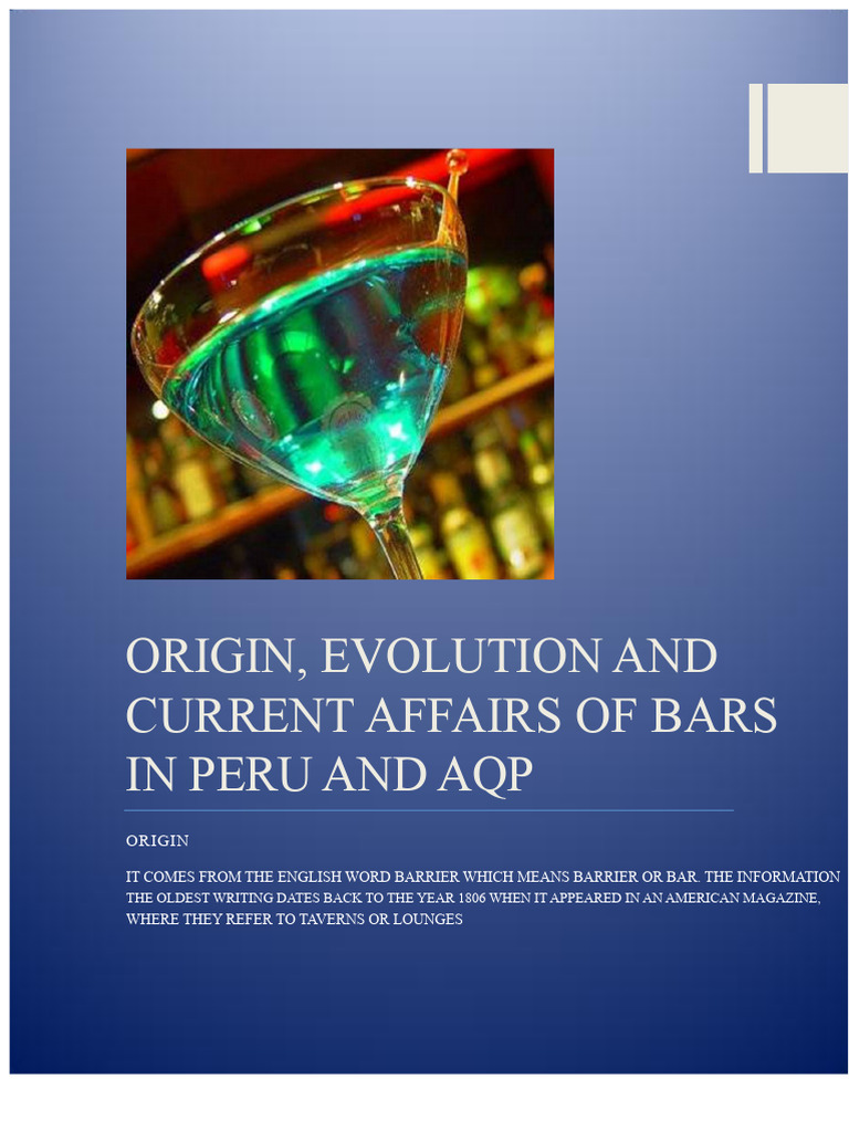 Bars in Peru: History and Evolution | PDF | Peru | Bar (Establishment)