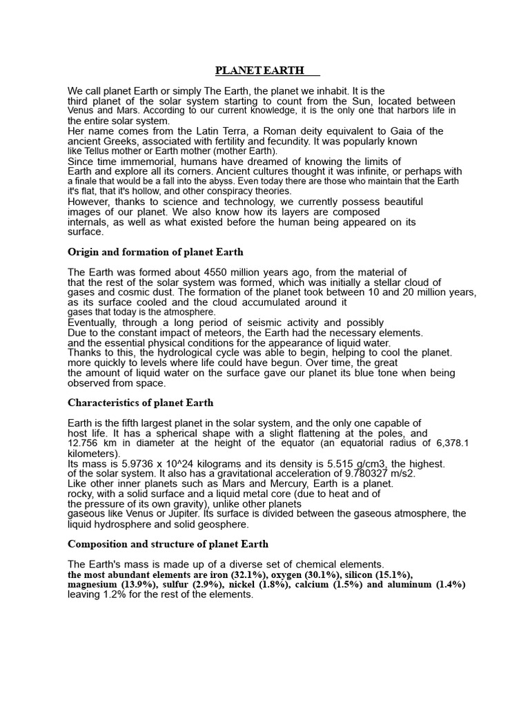 Practical Work On Planet Earth | PDF | Earth | Solar System