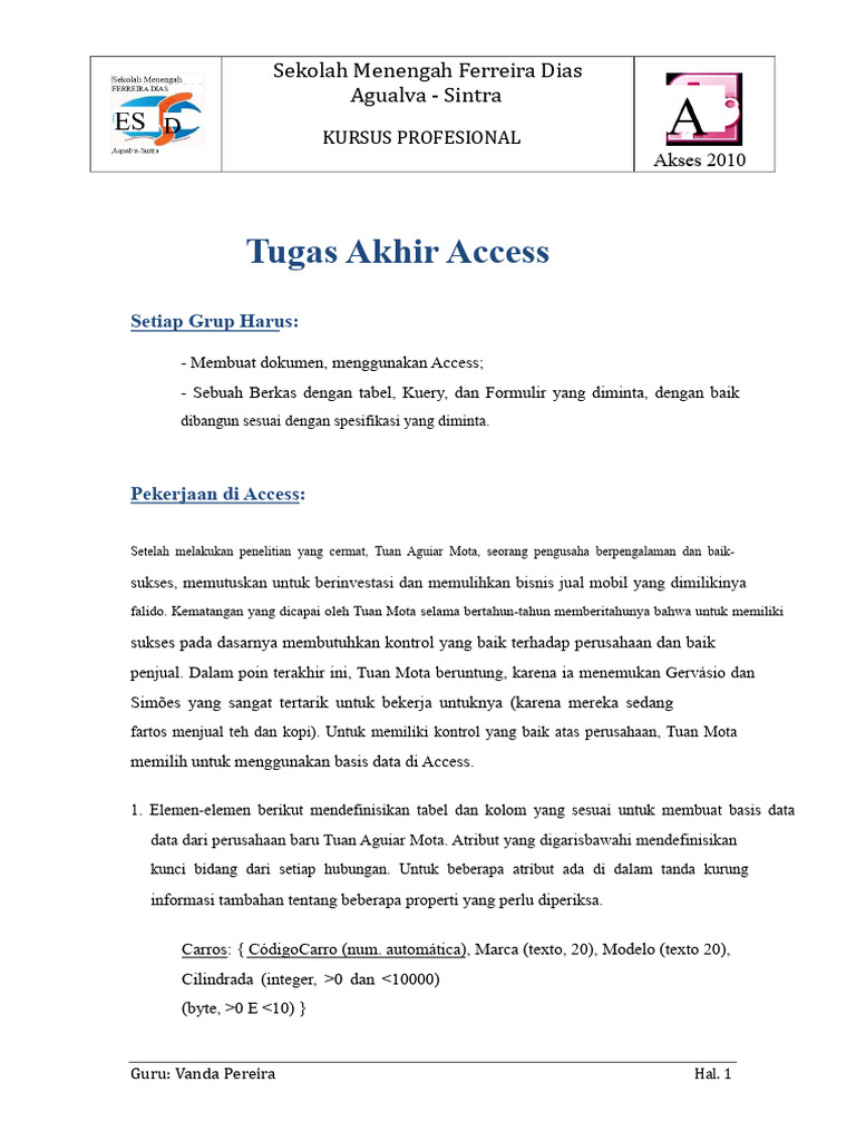 Proyek Akhir Microsoft Access | PDF