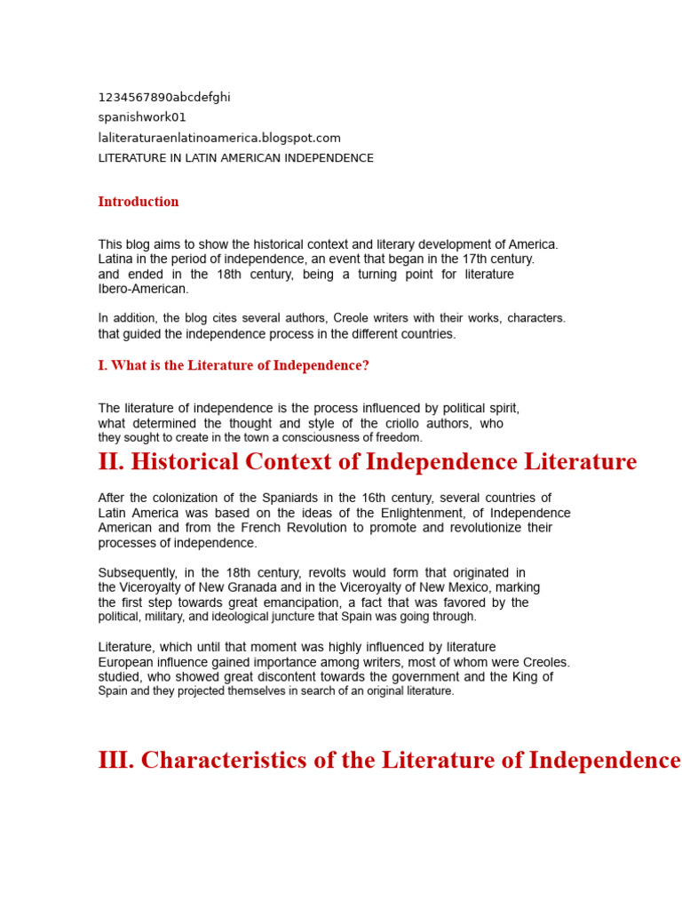 Literature of Independence | PDF