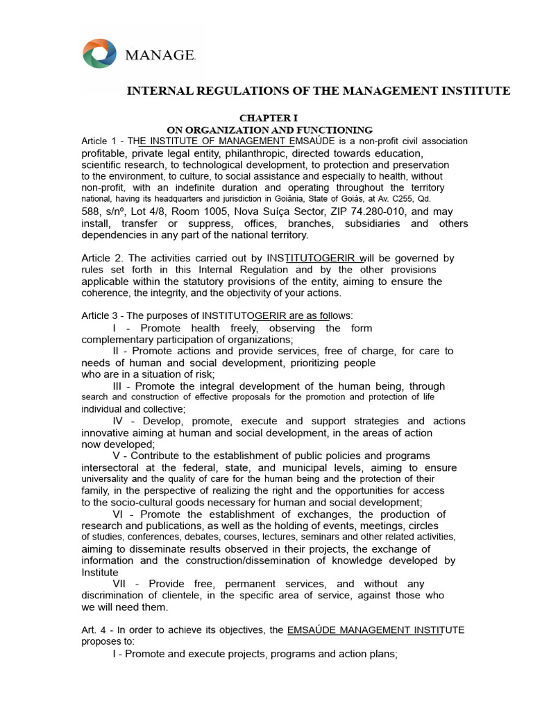 Internal Regulations Model OS | PDF | Board Of Directors | Human Resources