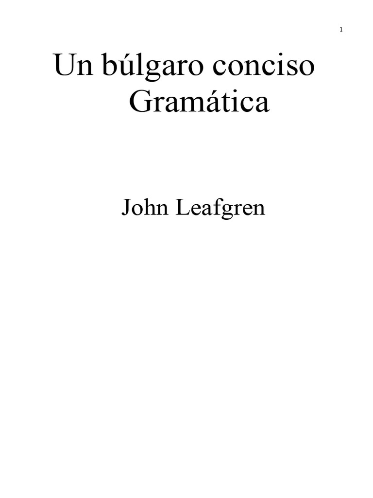 Gramática del Idioma Búlgaro | PDF | Vocal | Dialecto