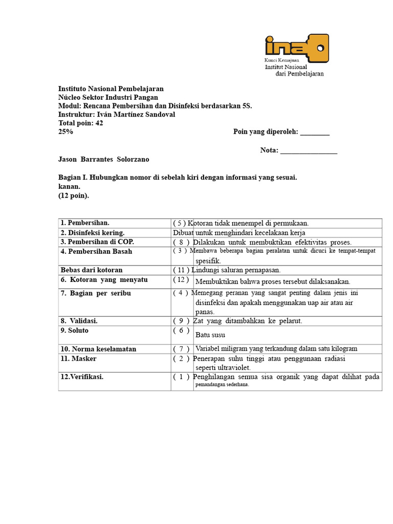 Rencana Pembersihan dan Disinfeksi 5S | PDF