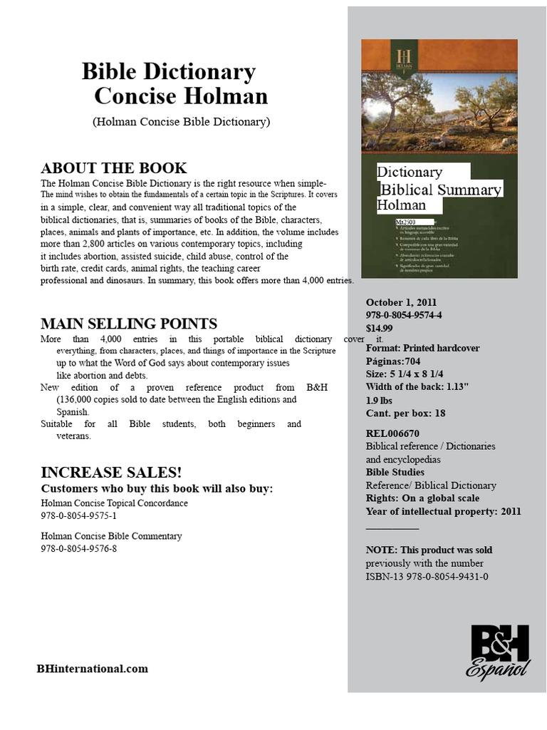 Holman Concise Bible Dictionary Overview | PDF | Bible | Books