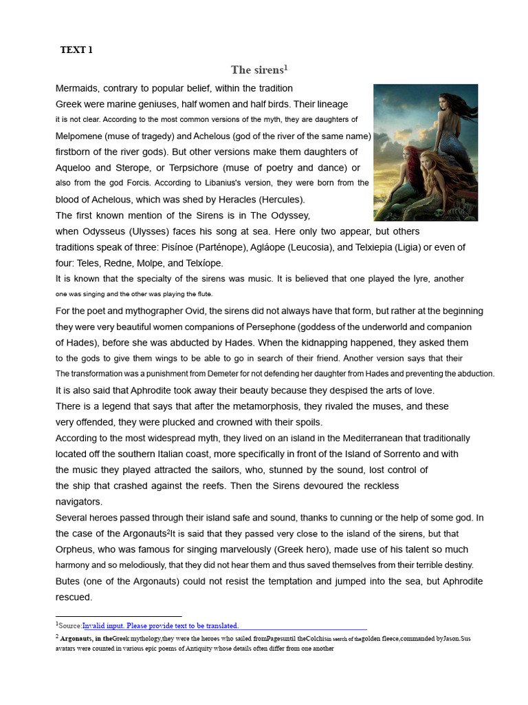 L1 SIRENS 1st | PDF | Hades | Greek Mythology