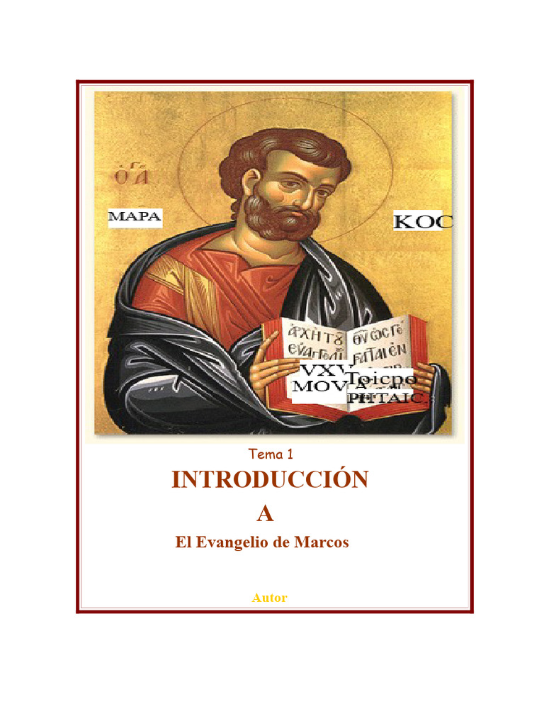 Introducción Al Evangelio de Marcos | PDF | Evangelio de Marcos ...