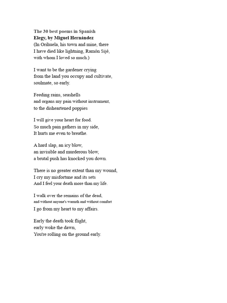 The 30 Best Poems in Spanish | PDF