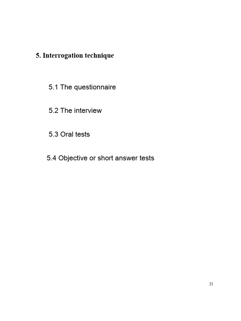 Interrogation Technique | PDF | Questionnaire | Survey Methodology