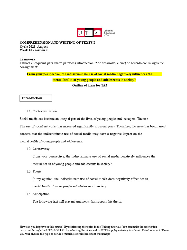 Comprehension and Writing The Use of Social Media | PDF | Adolescence ...